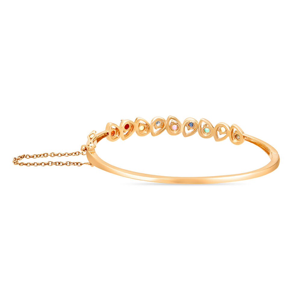 Buy 18 KT Yellow Gold Navaratna Bangle at Best Price | Tanishq UAE