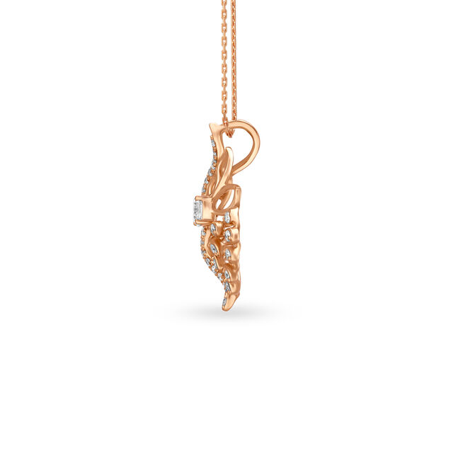 Butterfly Pattern Diamond and Gold Pendant
