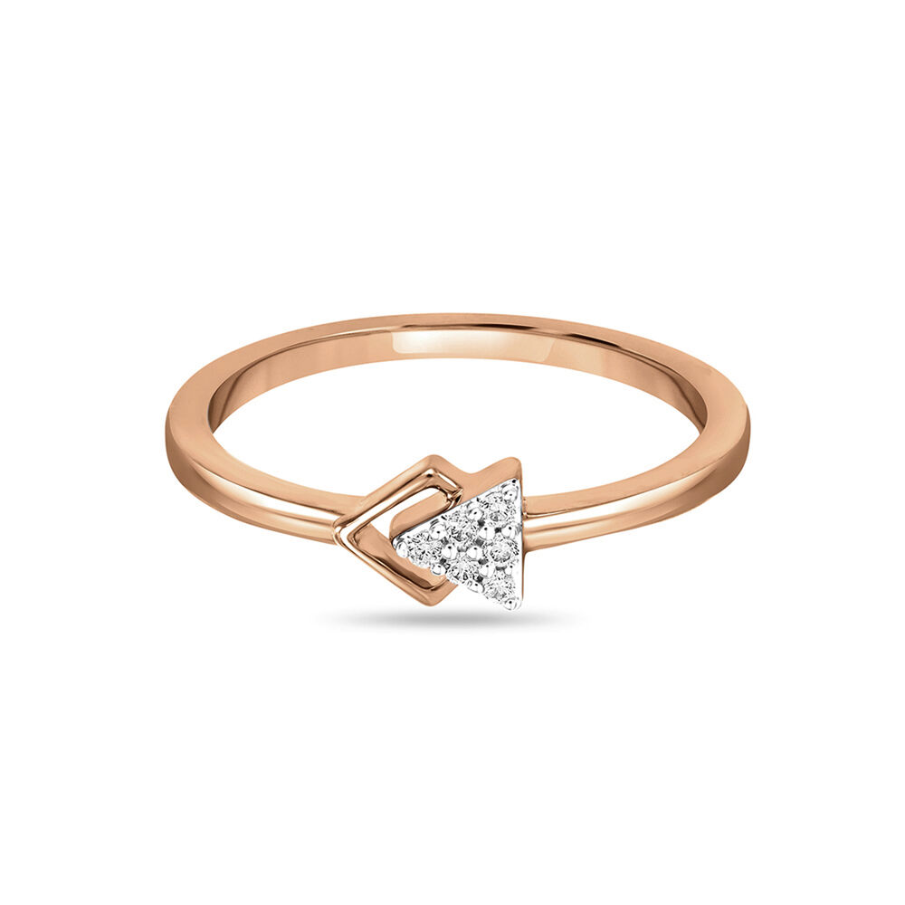 Buy 18 KT Rose Gold Triangular Shaped Ring at Best Price | Tanishq UAE