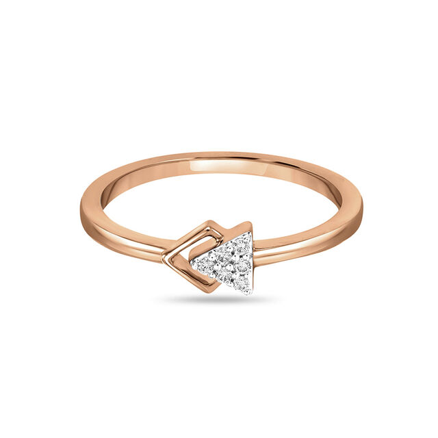 18 KT Rose Gold Triangular Shaped Ring