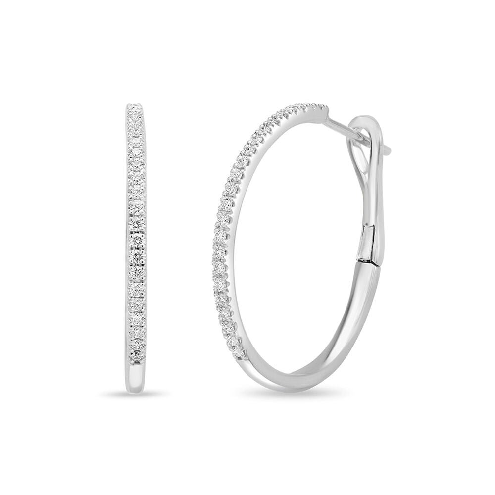 18 KT Classic Diamond Hoop Earrings