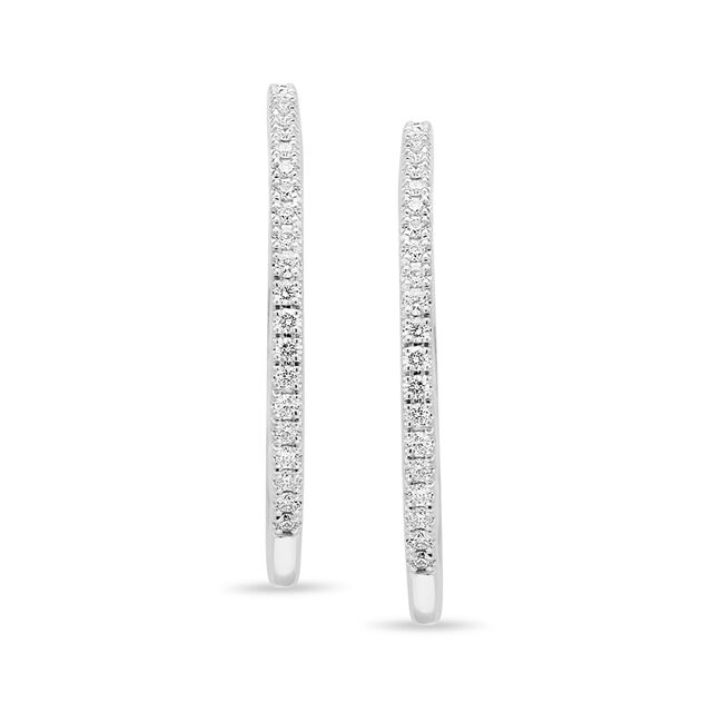 18 KT Classic Diamond Hoop Earrings