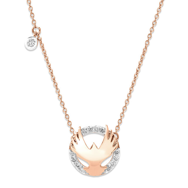 Buy 18 KT Rose Gold Rising Phoenix Diamond Necklace at Best Price ...