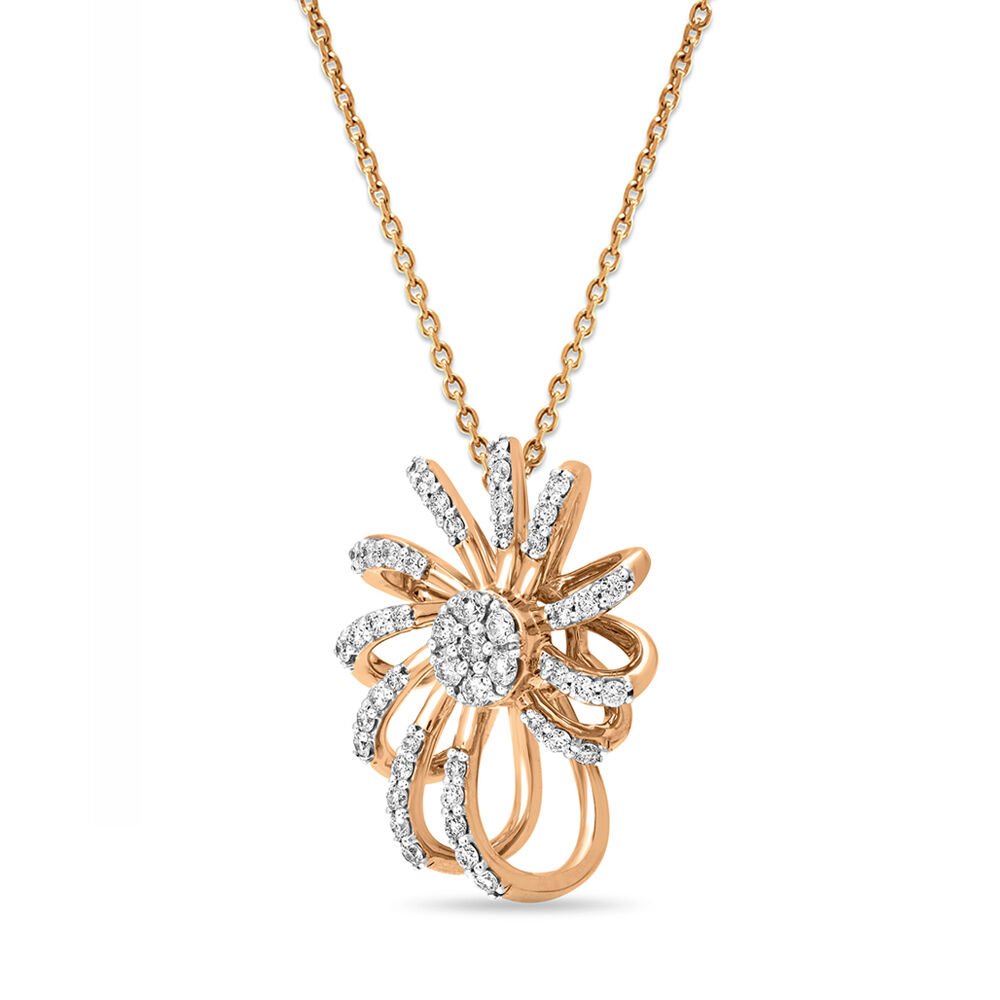 18 KT Rose Gold Diamond Primrose Pendant