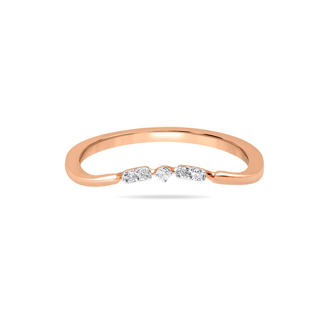 18KT Rose Gold Sparking Band Diamond Finger Ring