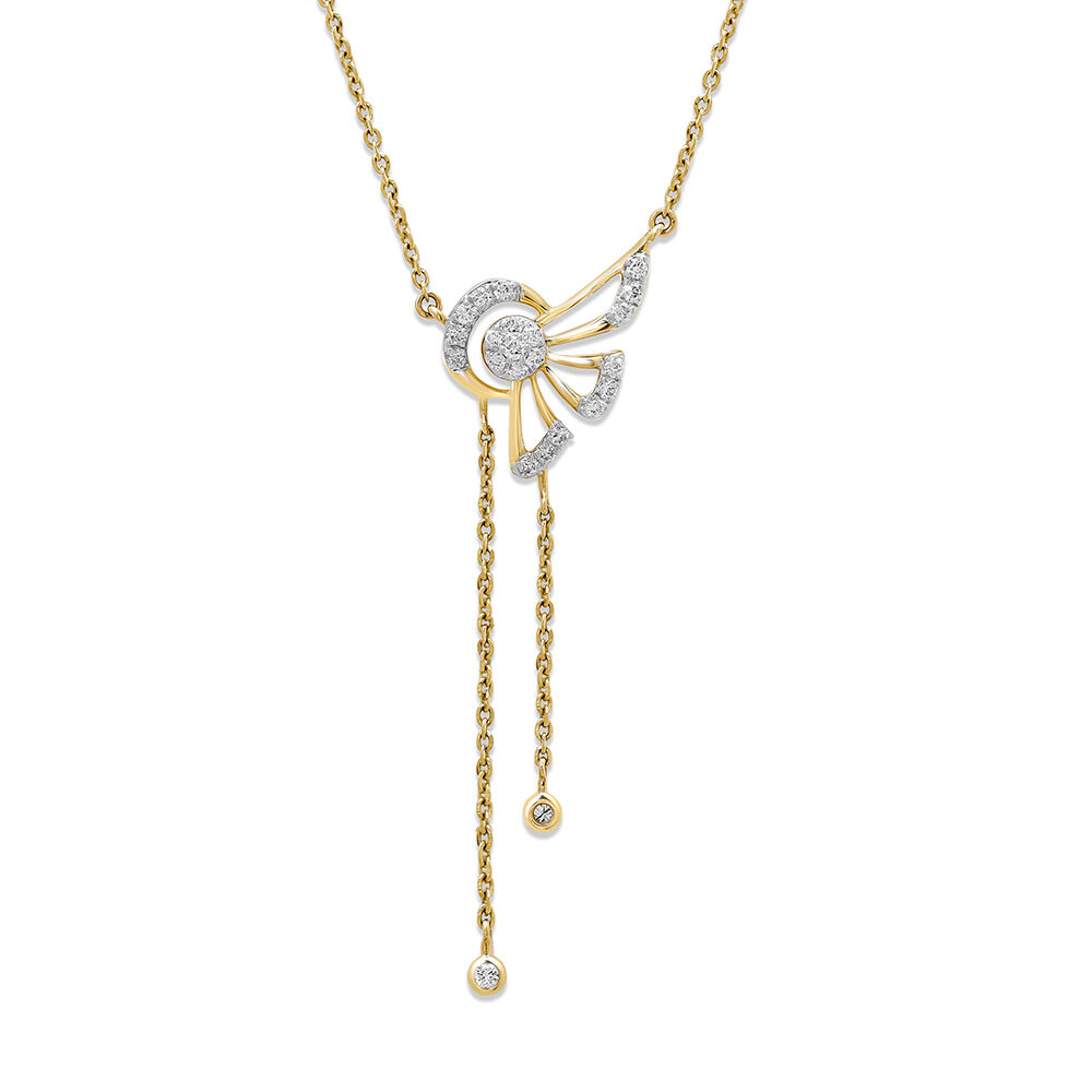 Buy 18KT Yellow Gold The Art of Precision Diamond Necklace at Best ...