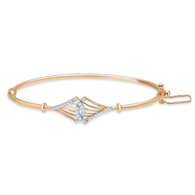 Buy 18KT Rose Gold Exquisite Radiant Diamond Bangle at Best Price | Tanishq UAE