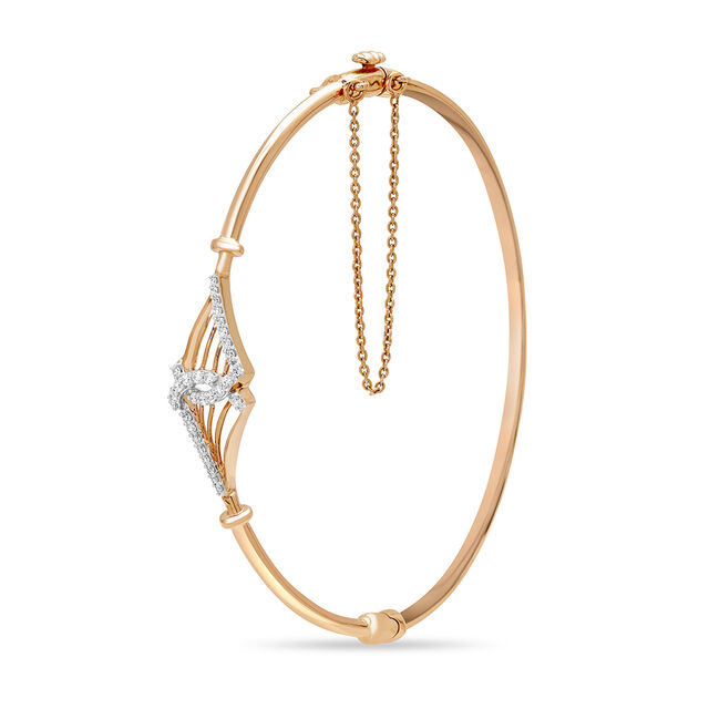 Buy 18KT Rose Gold Exquisite Radiant Diamond Bangle at Best Price | Tanishq UAE