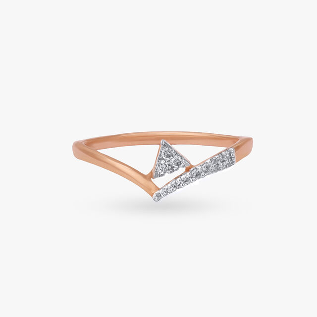 Buy Sleek Twist Diamond Finger Ring at Best Price | Tanishq UAE