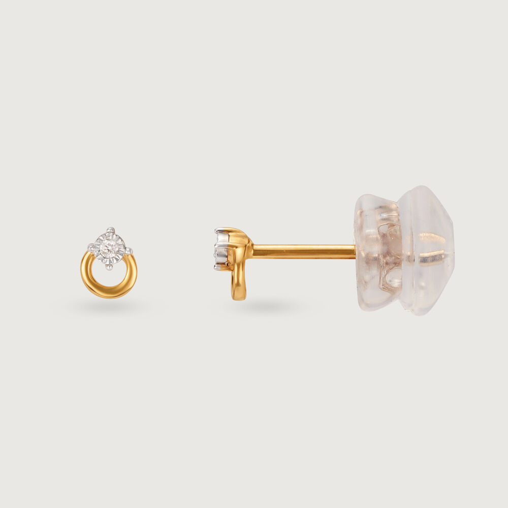Buy Chic Circle 14 Kt Gold and Diamond Stud Earrings at Best Price ...