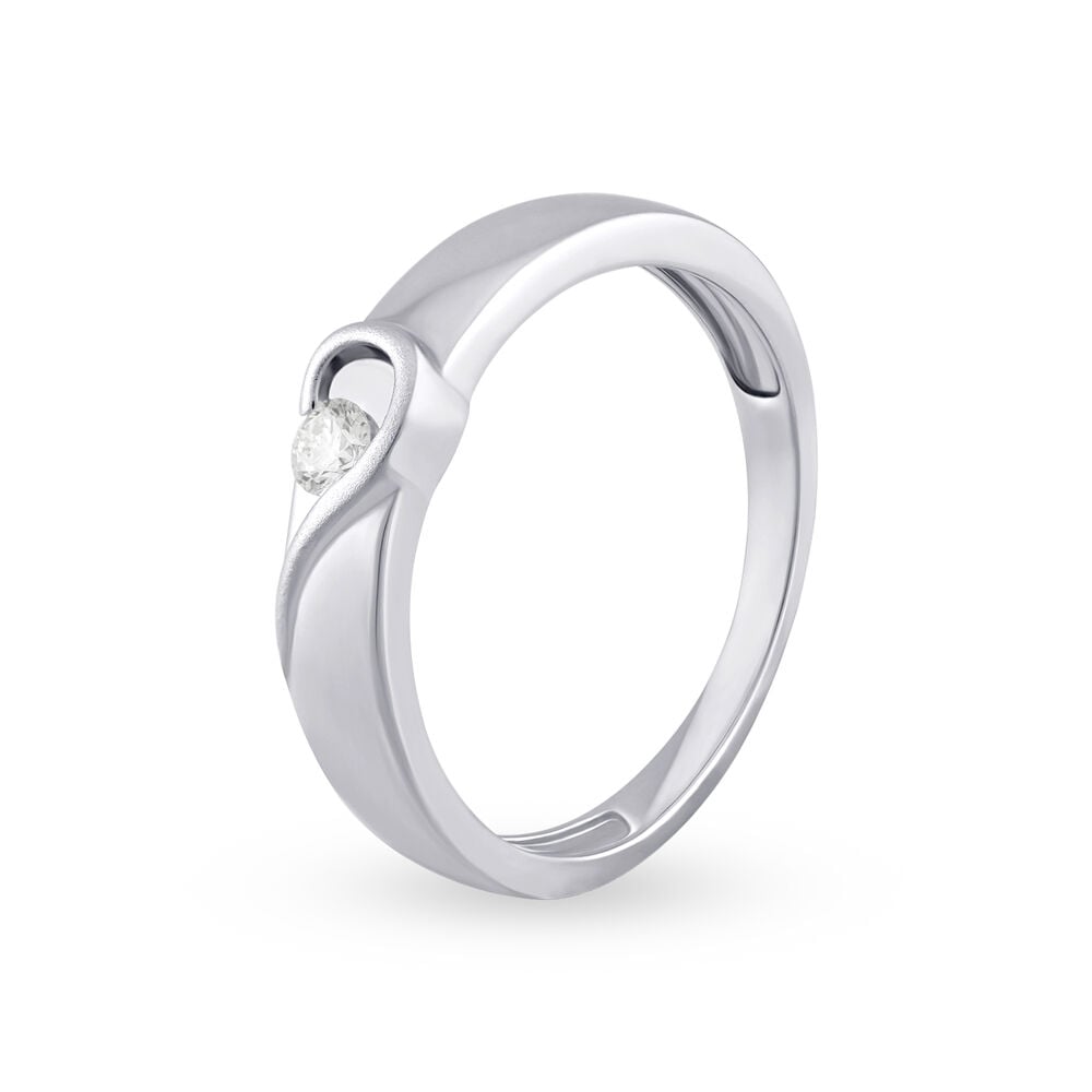 Buy Streamlined 950 Pure Platinum And Diamond Finger Band at Best Price ...