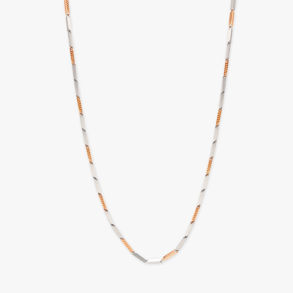 Buy Platinum-Rose Gold Interlink Chain at Best Price | Tanishq US