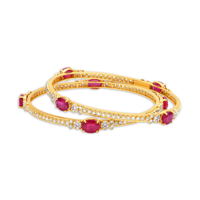 Buy Timeless Splendor Open Polki Bangles at Best Price | Tanishq US