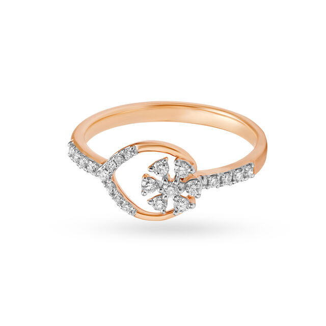 Dainty Floral Rose Gold Finger Ring