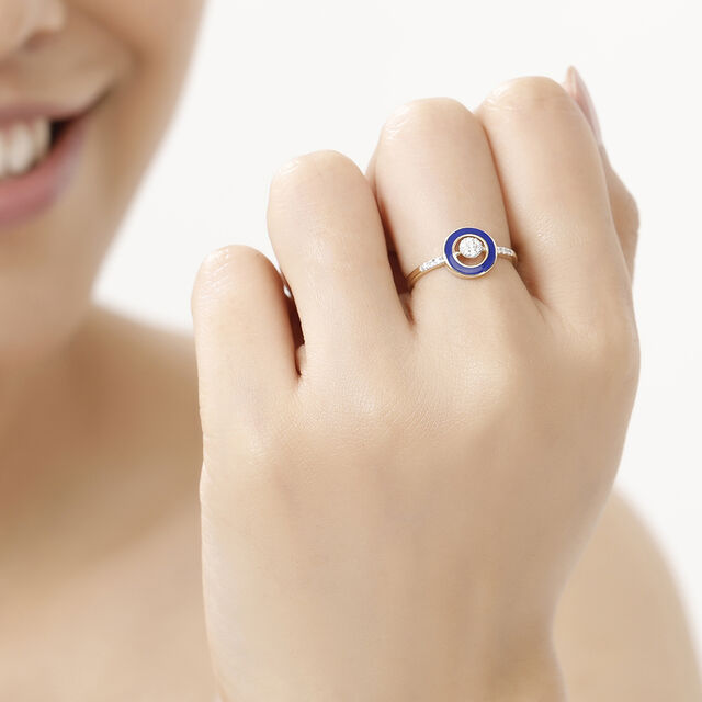 14 KT Yellow Gold Round Diamond Finger Ring