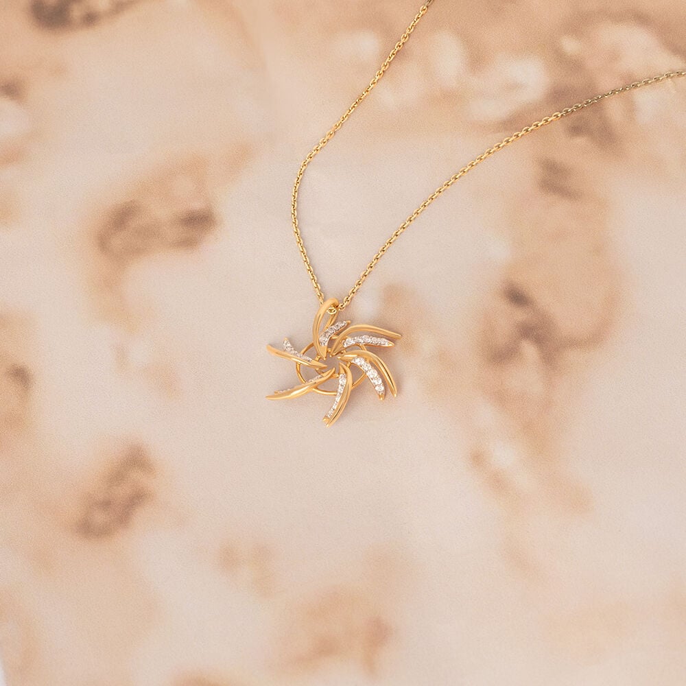 Whirlwind Sparkle Gold & Diamond Pendant