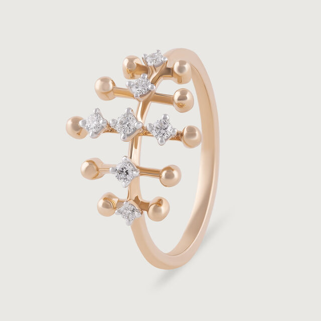 Retro Diva Gold & Diamond Finger Ring