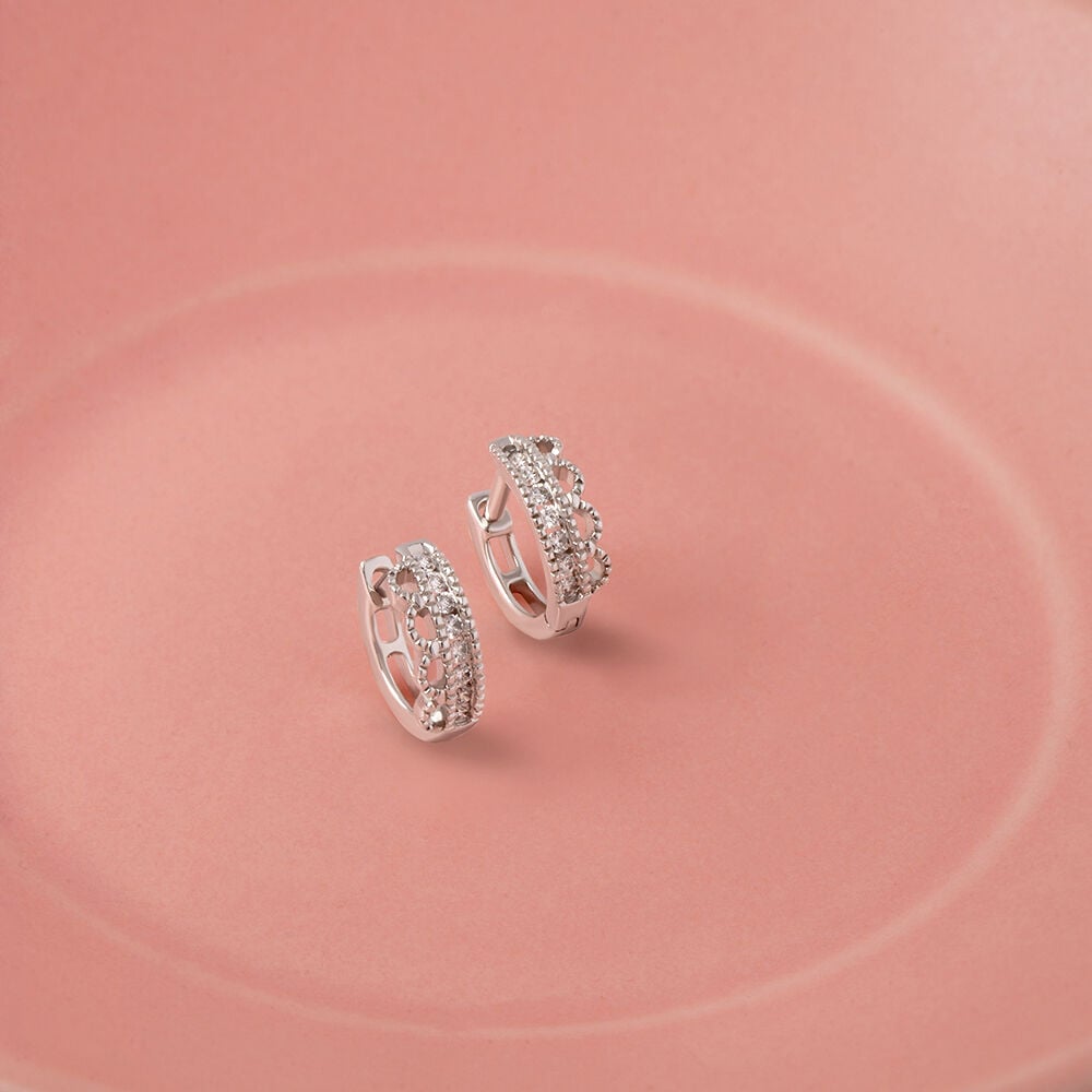 Buy Classic Sleek Gold Diamond Hoop Earrings at Best Price Tanishq US