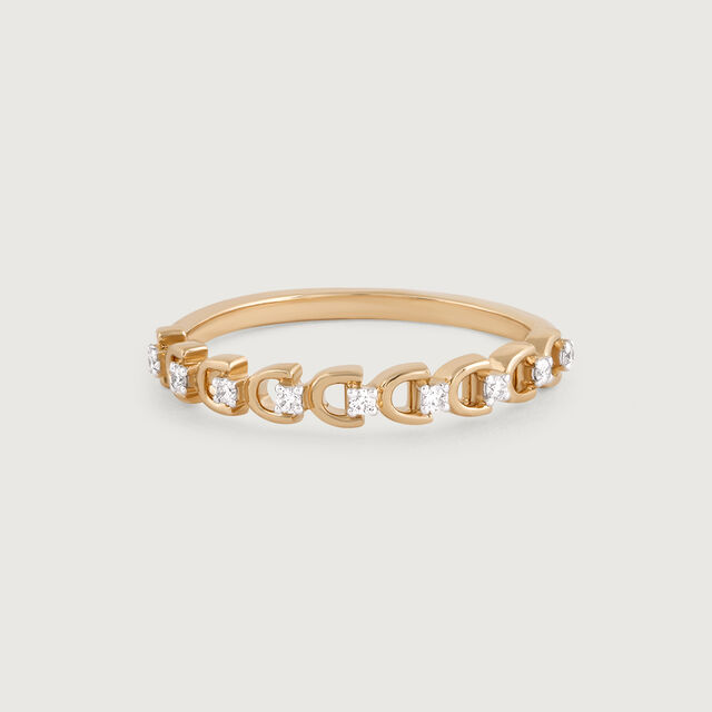 Shimmering Loop Gold & Diamond Finger Ring