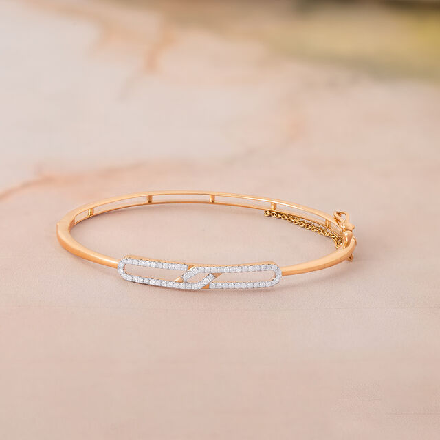 Linear Luxe Gold & Diamond Bangle