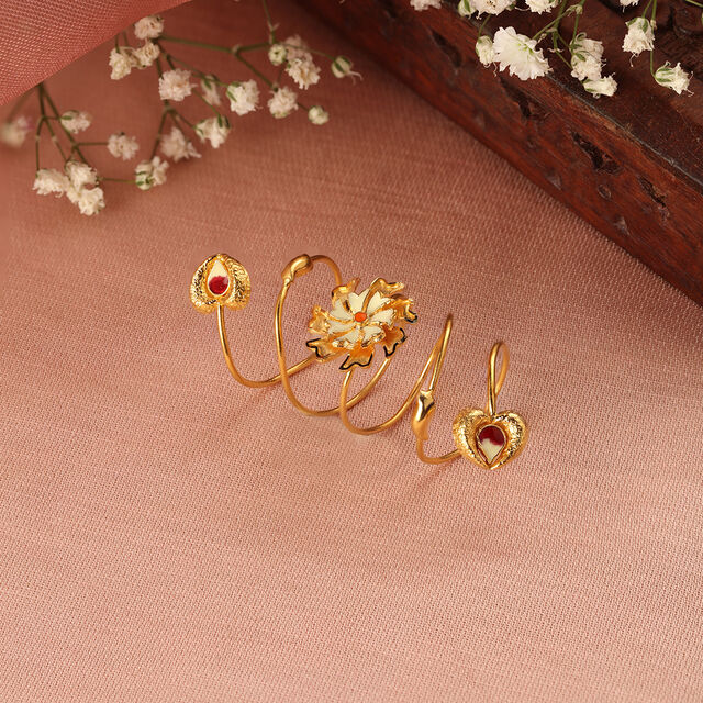 Temple Design Inspired Gold Finger Ring