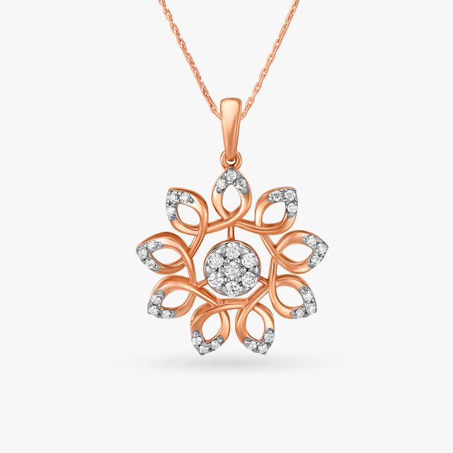 Subtle Floral Diamond Pendant
