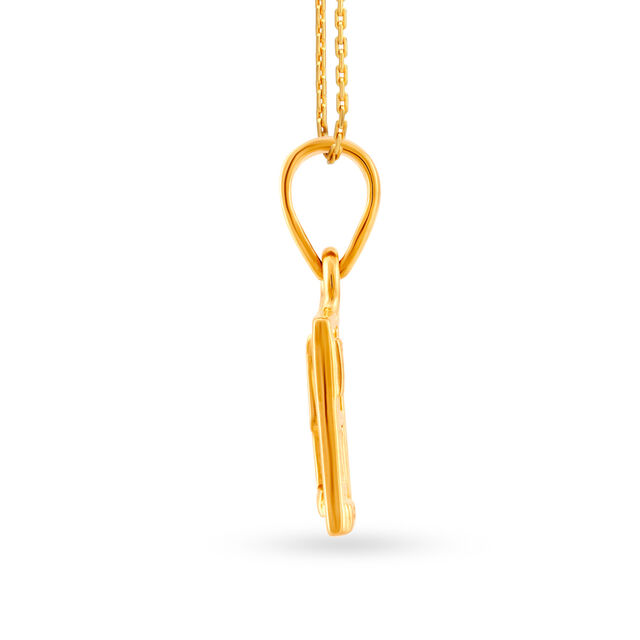 Contemporary Swastik Gold Pendant