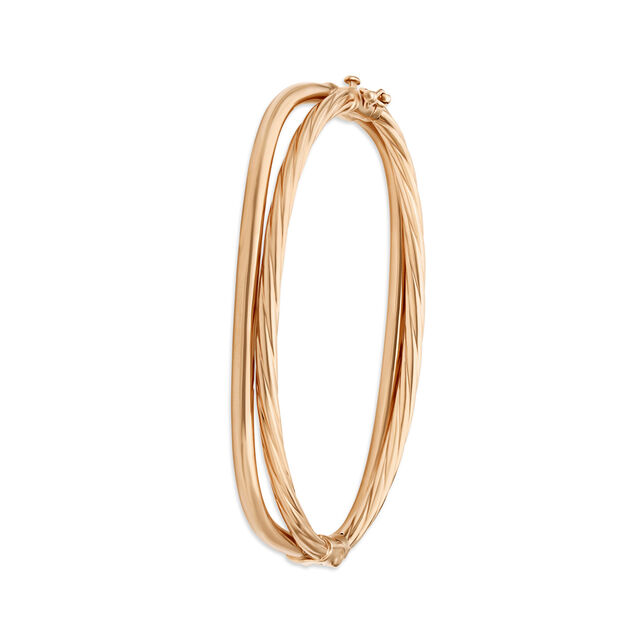 Urbane Yellow Gold Ribbed Bangle