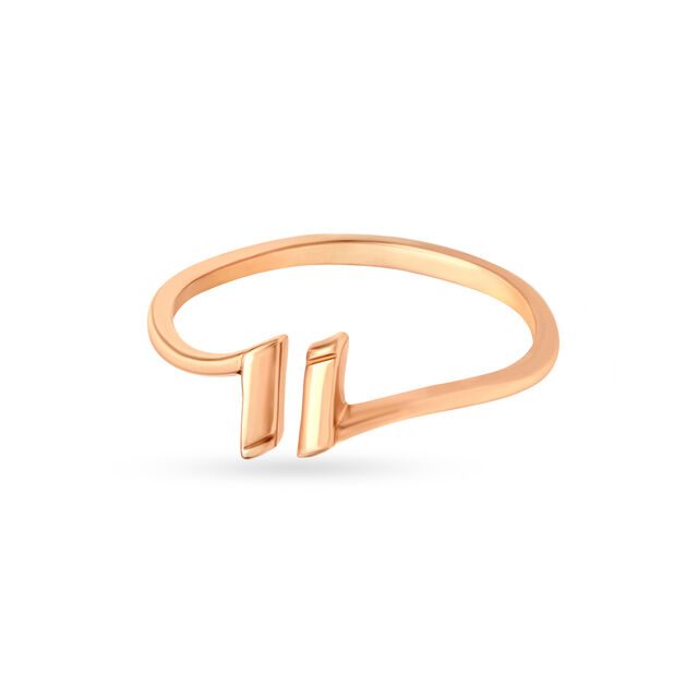 Minimalist Yellow Gold Bar Finger Ring