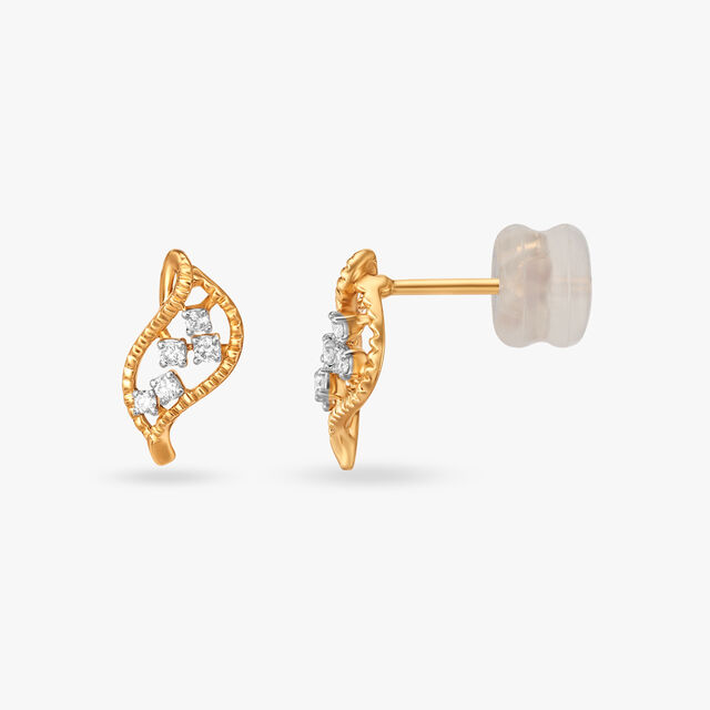Whispering Leaves Diamond Stud Earrings