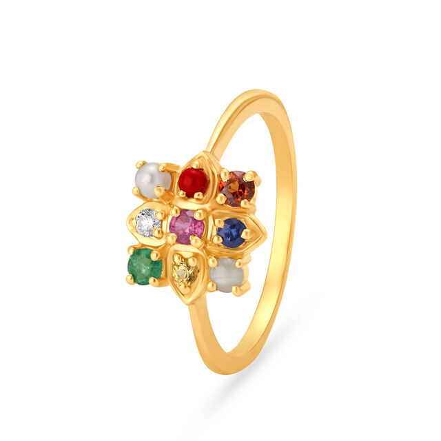 Vibrant Navaratnam Diamond Ring