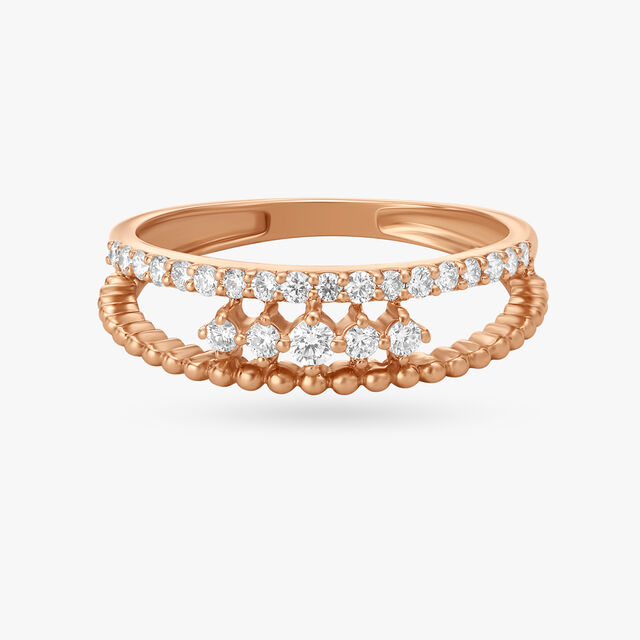 Sparkling Linear Diamond Ring