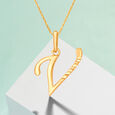 Stunning V Letter Gold Pendant