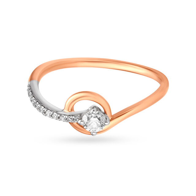 Stylised Mini Solitaire Finger Ring