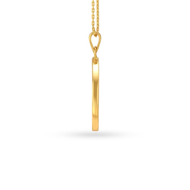 Divine Om And Gayatri Mantra Engraved Gold Pendant