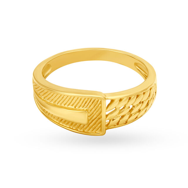 Contemporary 22 Karat Gold Textured Ring for Men