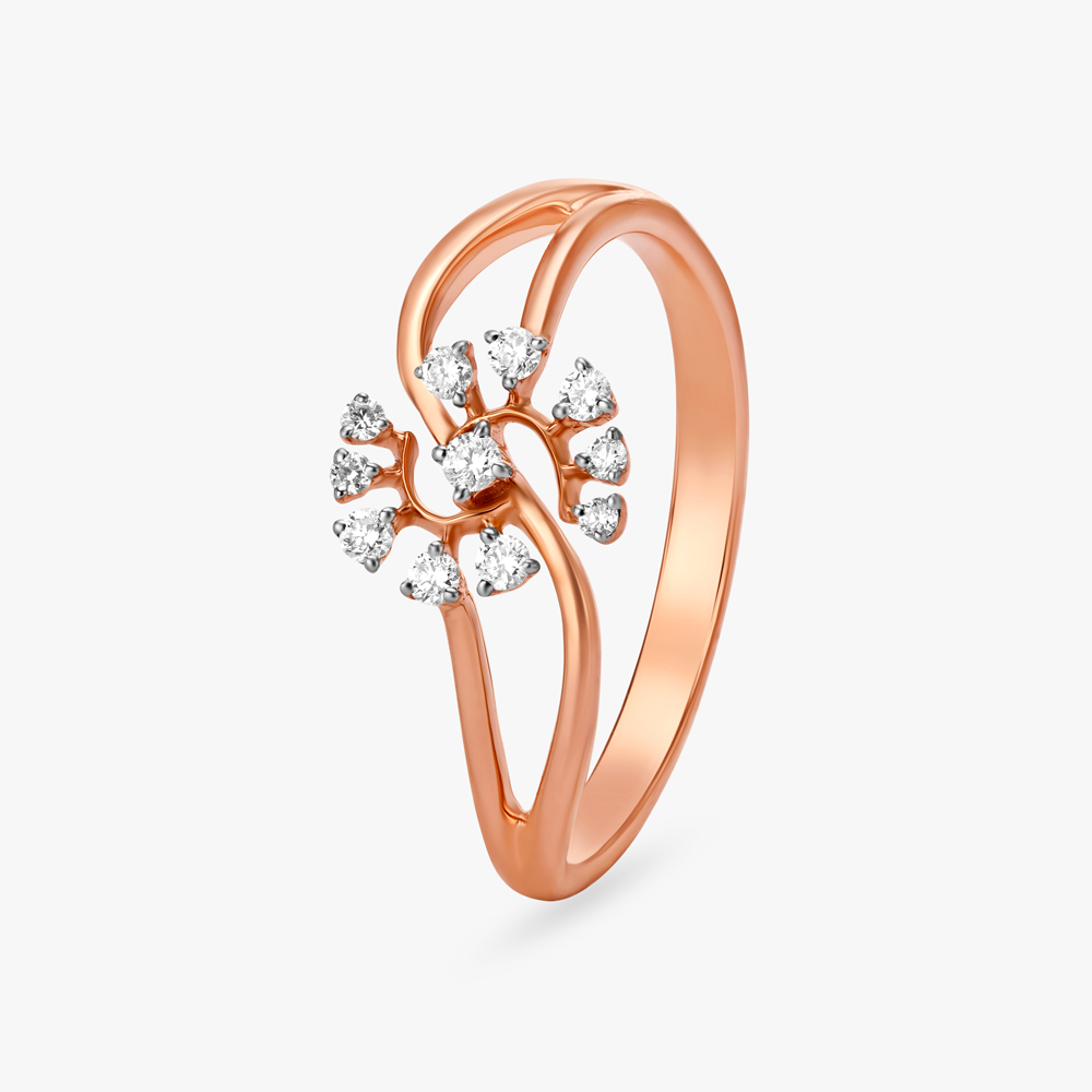 Graceful Crossover Diamond Ring