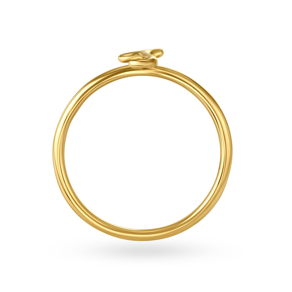 Letter J 14KT Yellow Gold Initial Ring