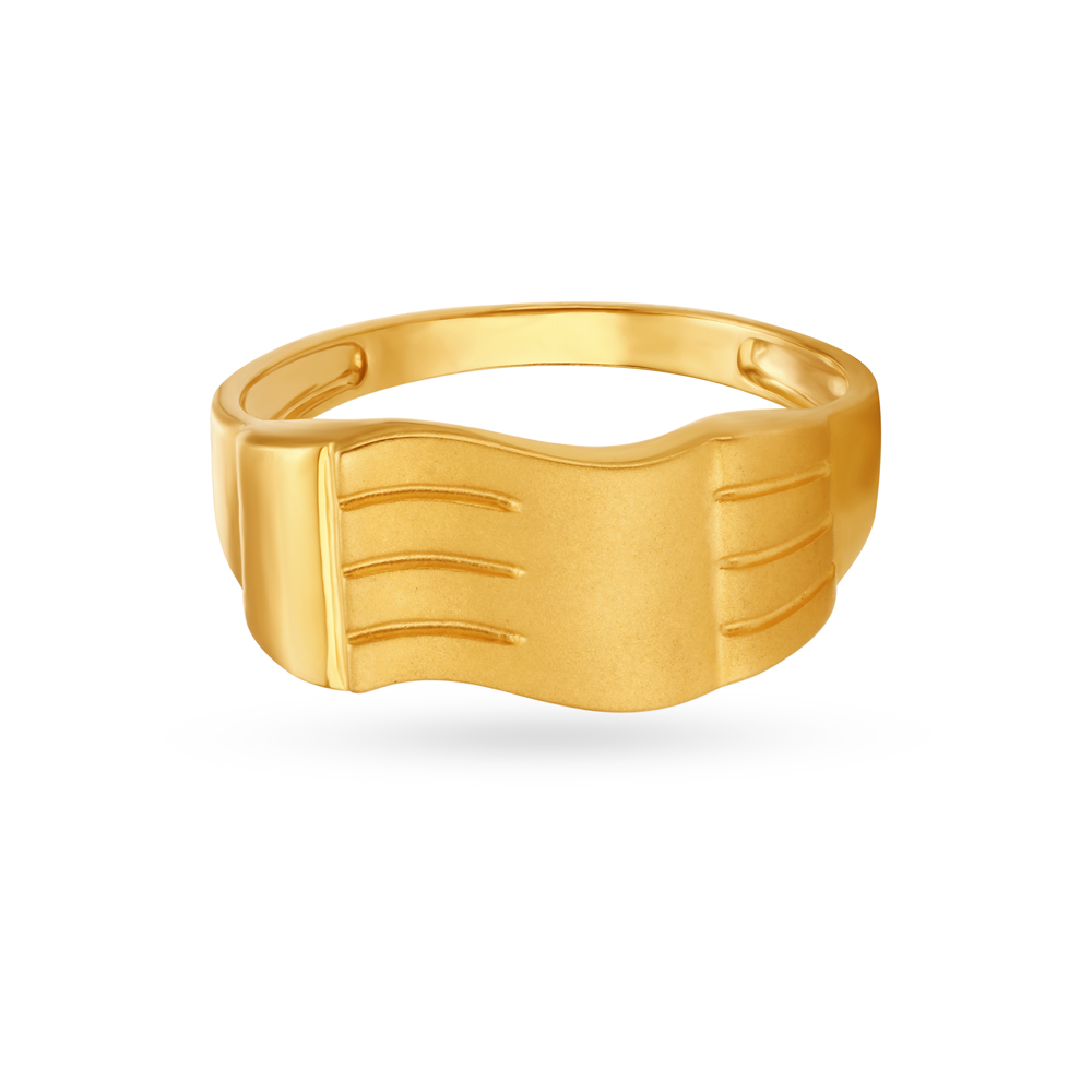 Subtle Marks Gold Finger Ring For Men