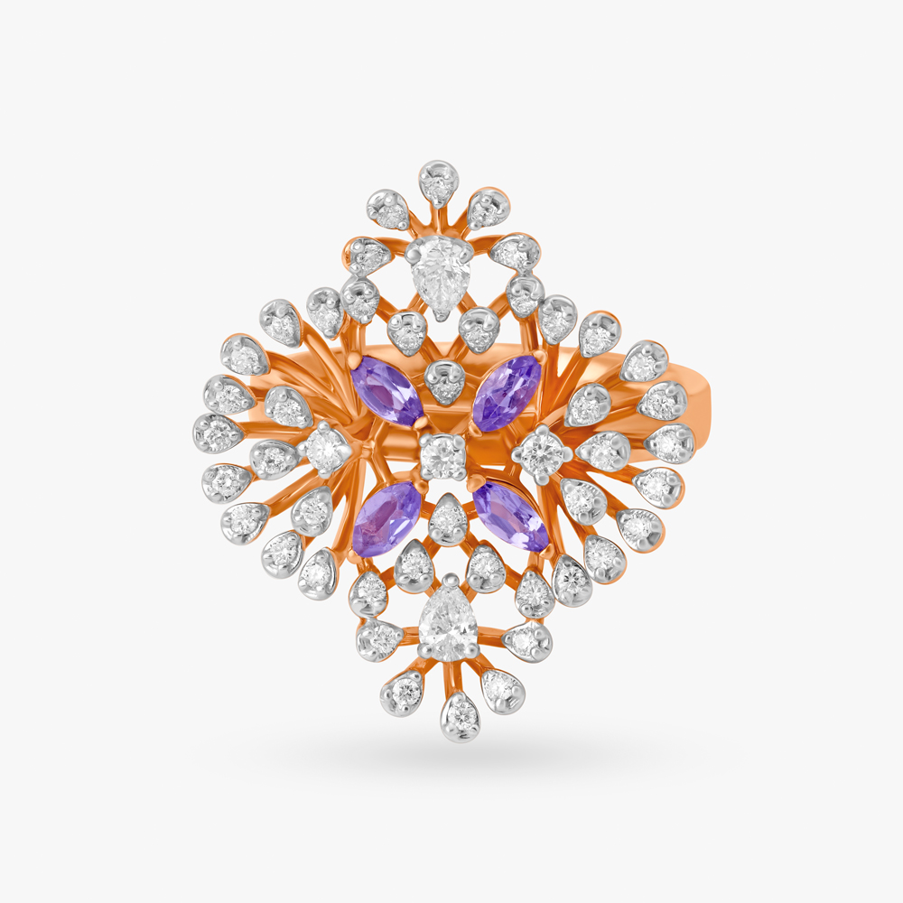 Splash of Elegance Diamond and Tanzanite Ring