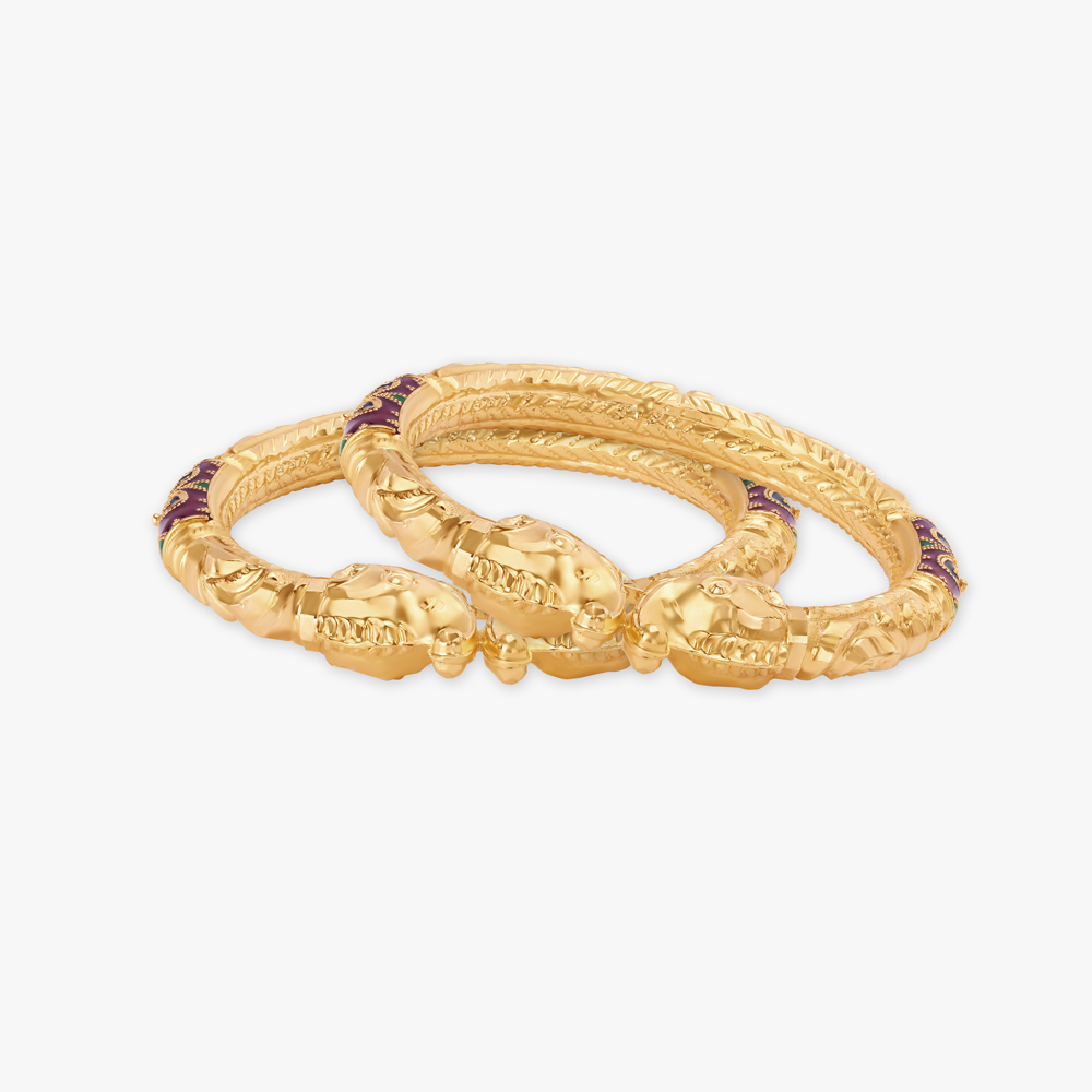 Resplendent Radiant Gold Bangles
