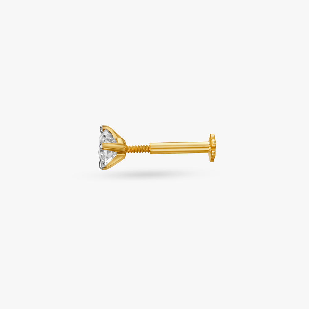 Chic Classy Gold and Diamond Nose Pin