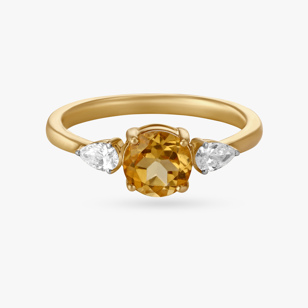 Sunshine Citrine and Diamond Ring