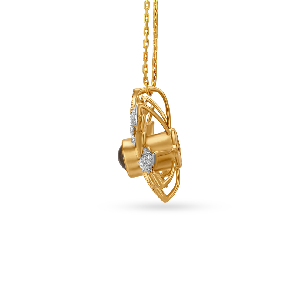 Vibrant Divine Gold and Diamond Pendant