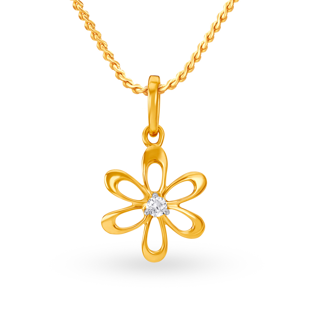 Cute Floral Diamond Pendant