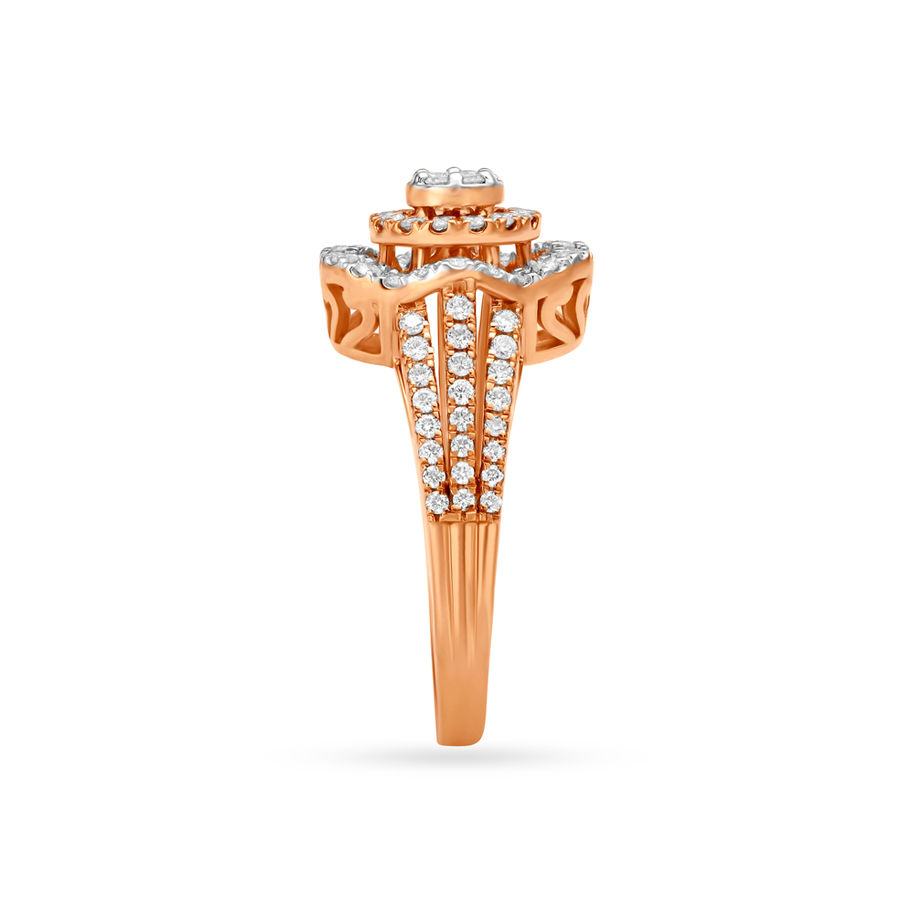 Floral Diamond Finger Ring