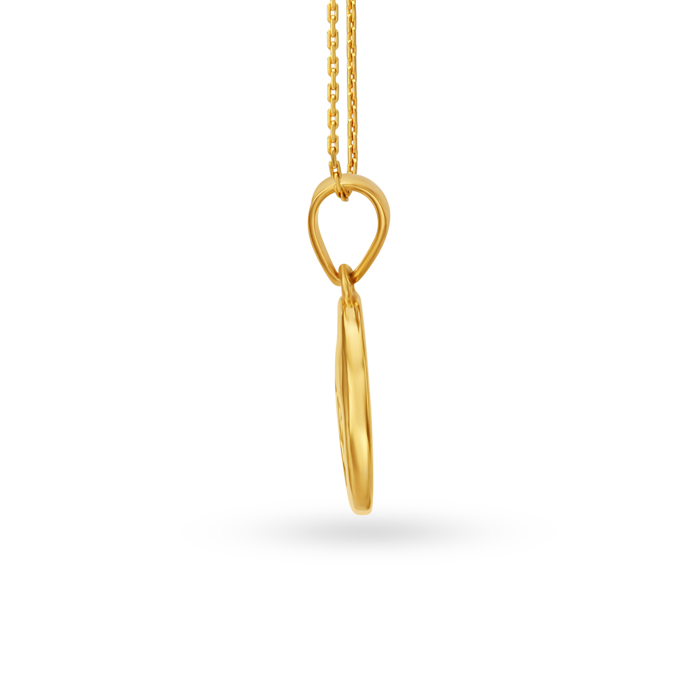 Fire Pattern Gold Pendant for Kids