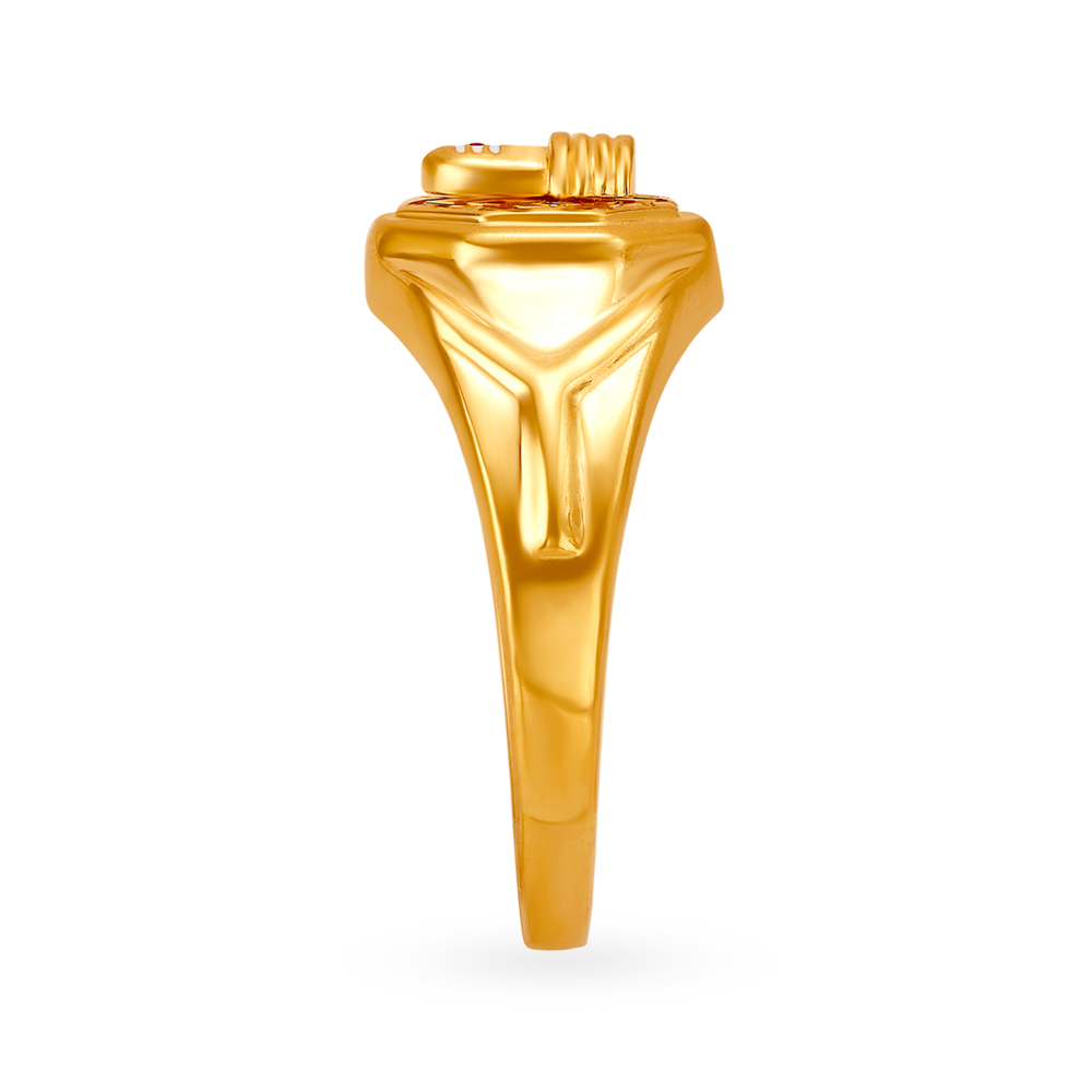 Divine Lord Shiva Lingam Gold Finger Ring for Men