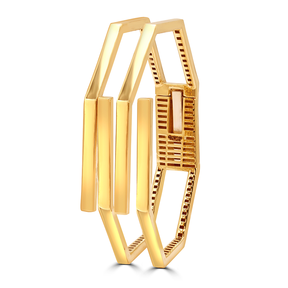 18KT Bold Reflections Spiral Gold Bangle Series