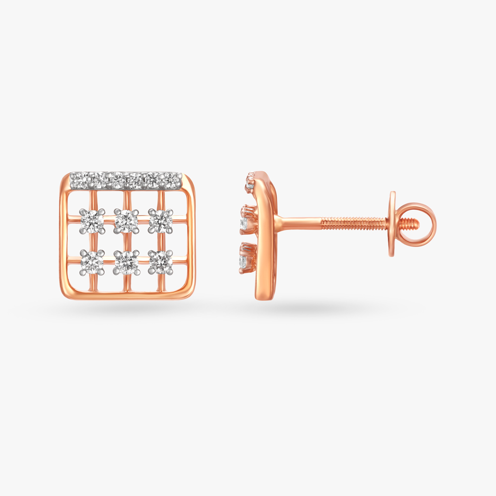 Dainty Luminous Diamond Stud Earrings